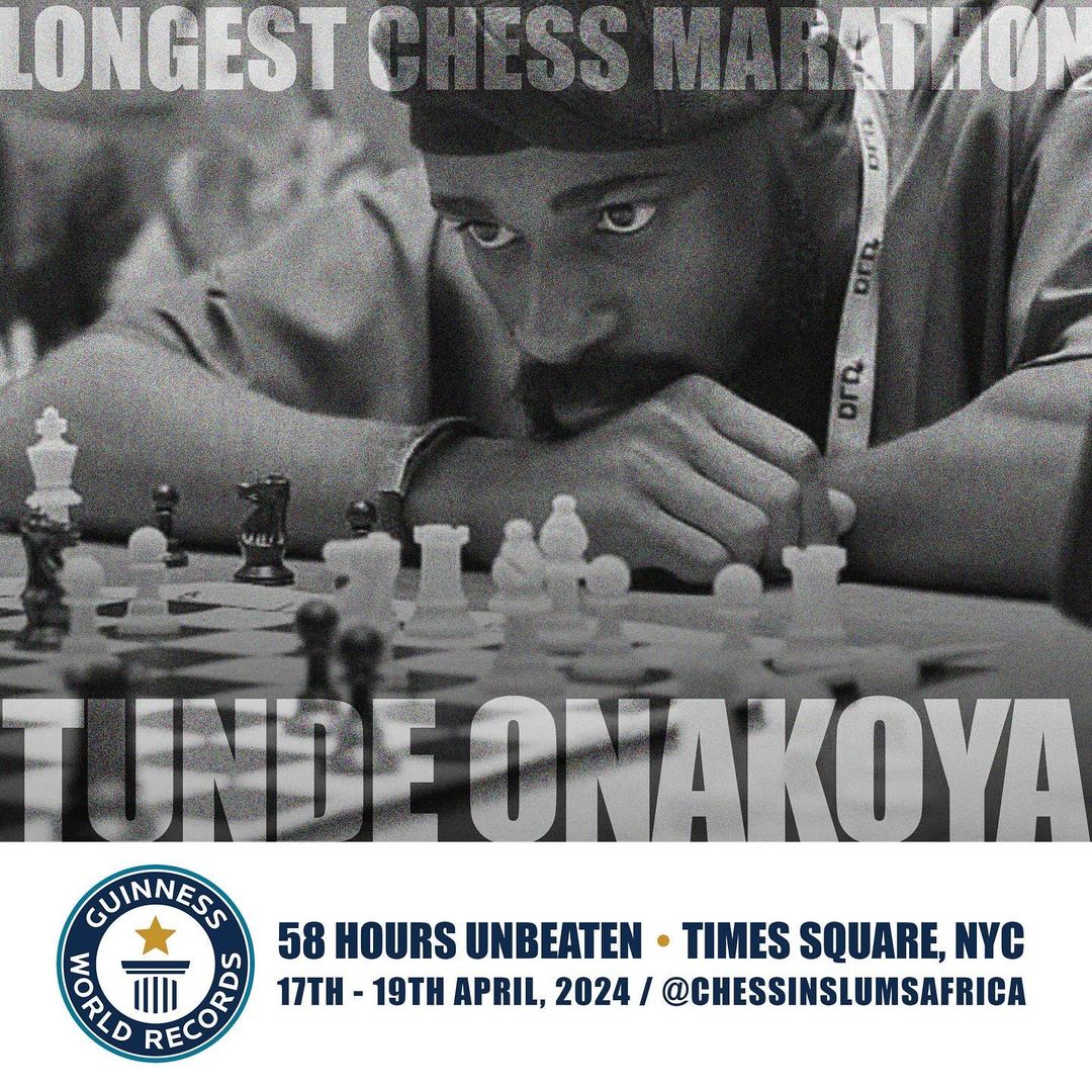 Tunde Onakoya Embarks On Guinness World Records Attempt For Longest Chess Marathon| The Culture ...